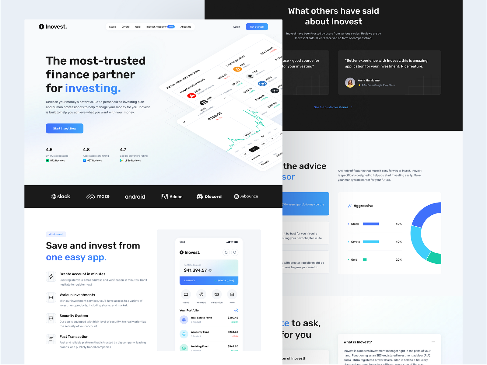 Inovest - Investment Landing Page by Aghna Fikrunafuddin for Dipa ...