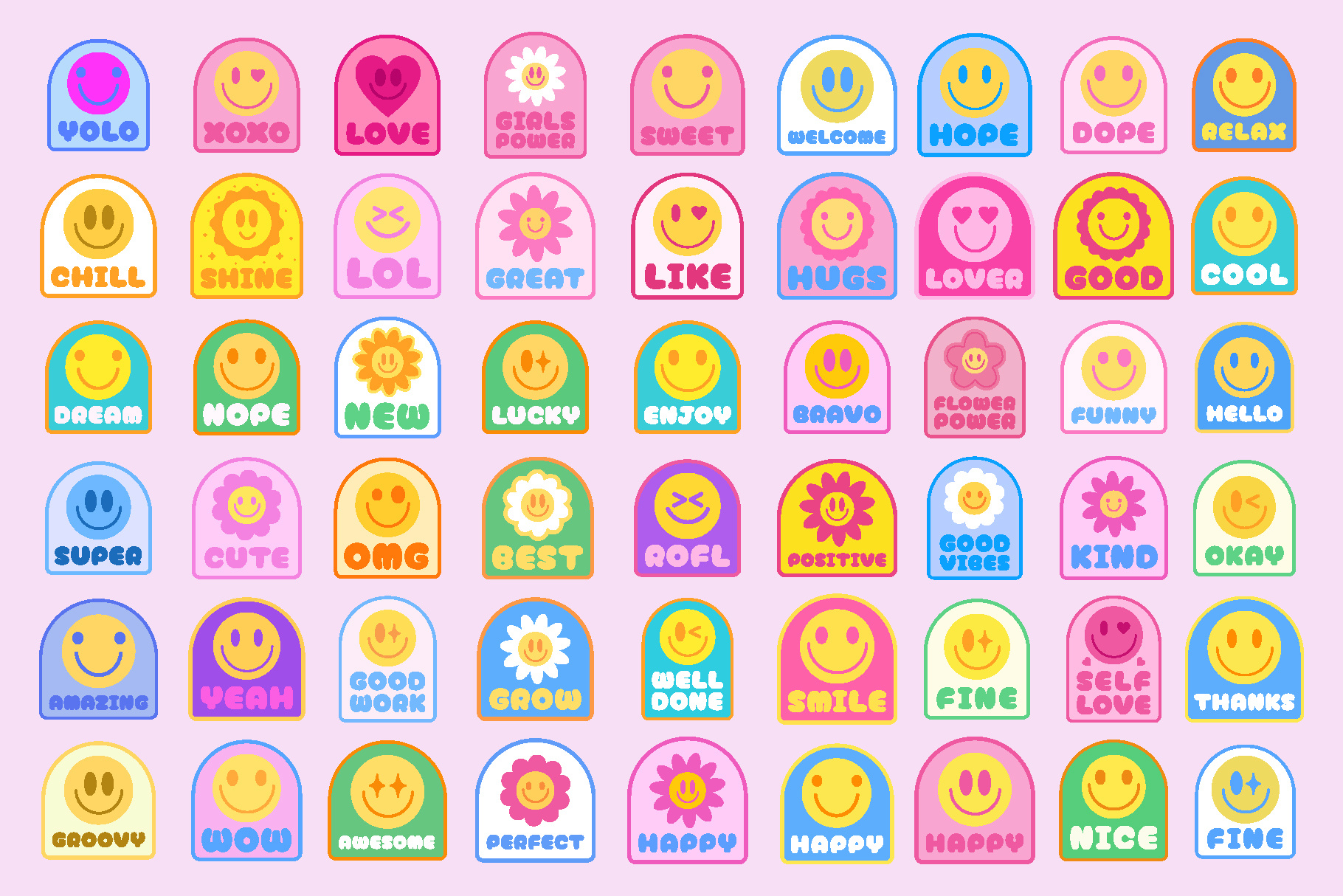 Y2K STICKERS PACK. COOL POP ART PATCHES. by craftlove on Dribbble