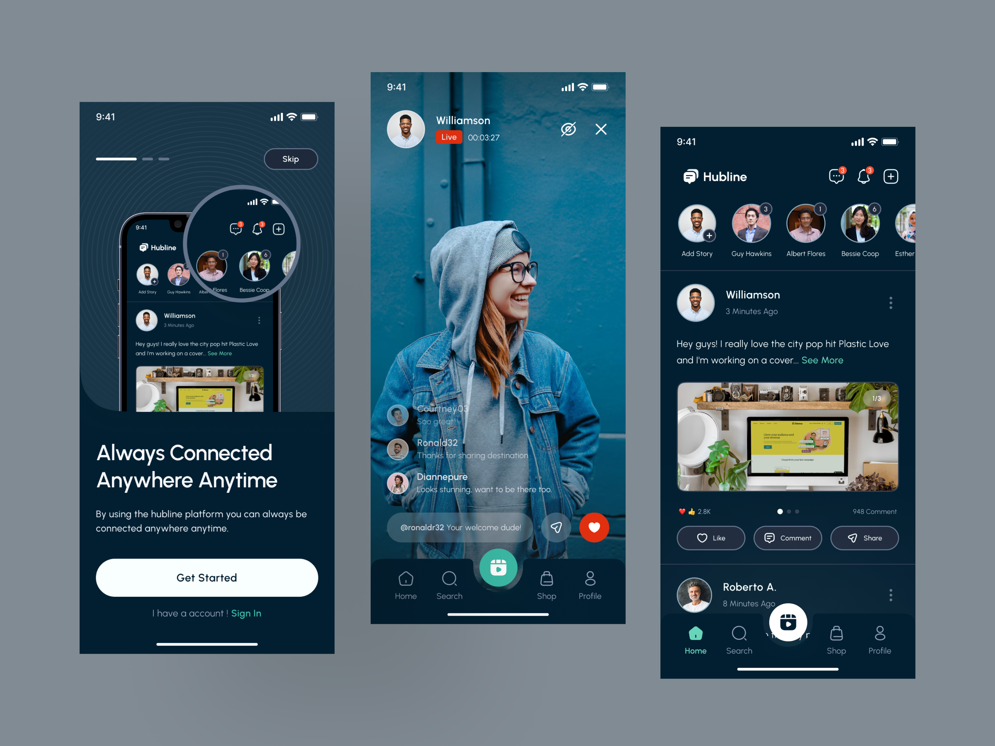 Hubline - Social Network App UI Kit by Uxerflow UI/UX on Dribbble