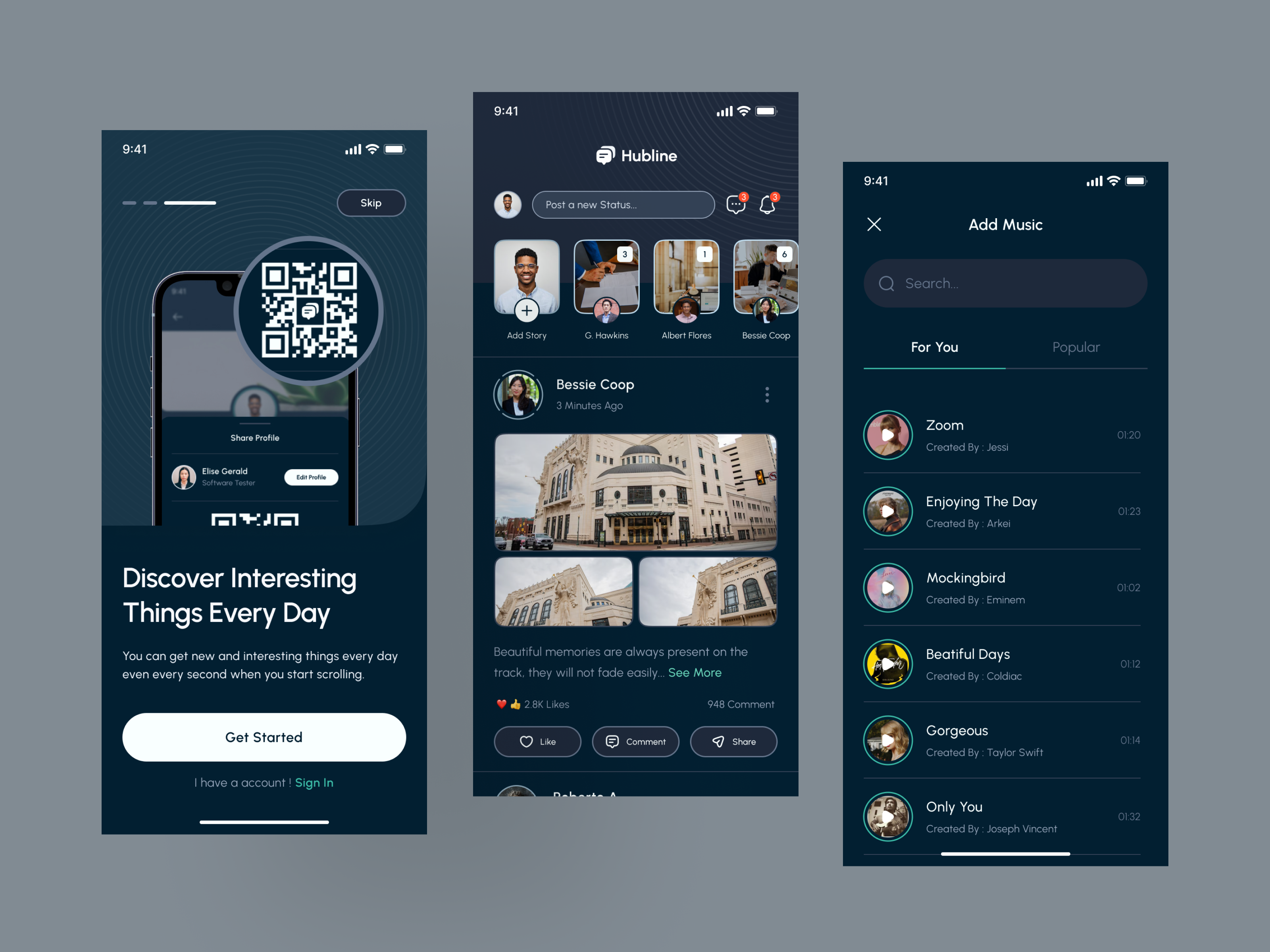 Hubline - Social Network App UI Kit by Uxerflow UI/UX on Dribbble