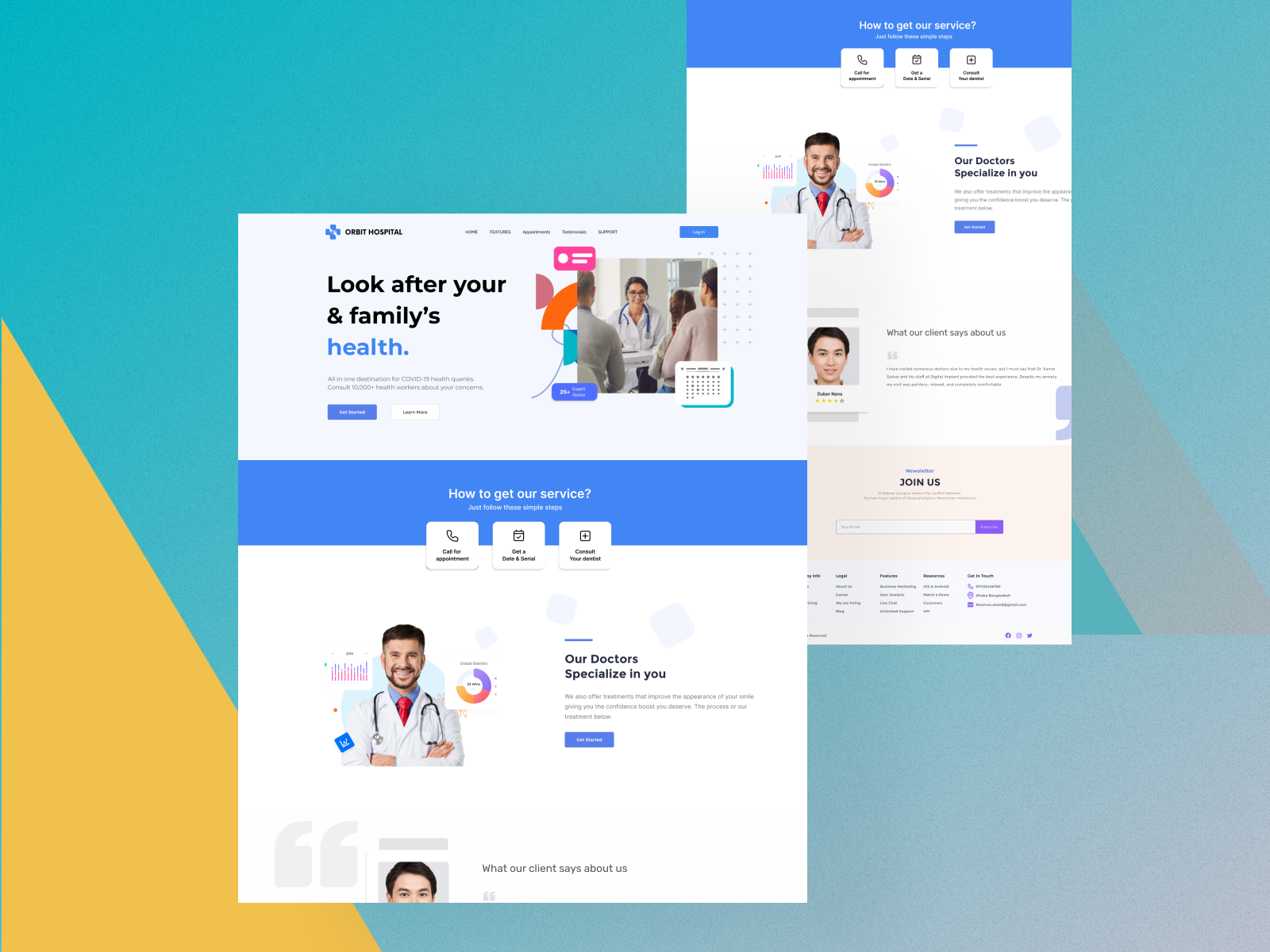 Orbit Hospital - Landing page by Noor on Dribbble