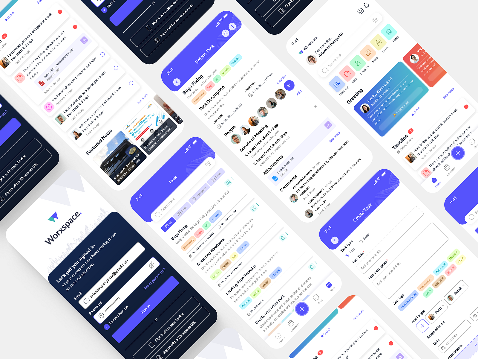 Worxspace - App Redesign by Nur Fahri on Dribbble