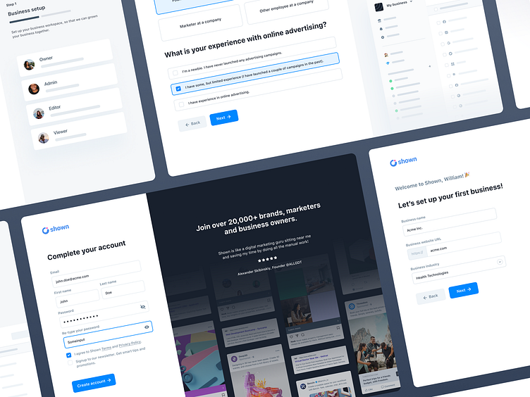 Shown AI • Onboarding flow by Juliette Lagache on Dribbble
