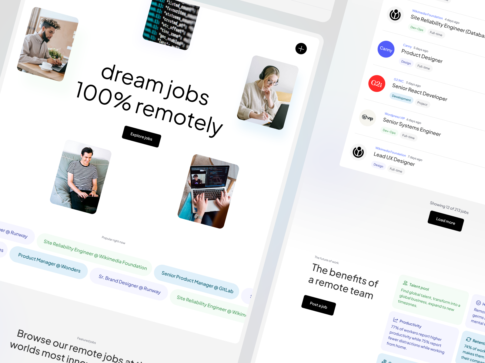 Dreamotely — Remote Job Board by Magnus Myhre for Firestarters on Dribbble