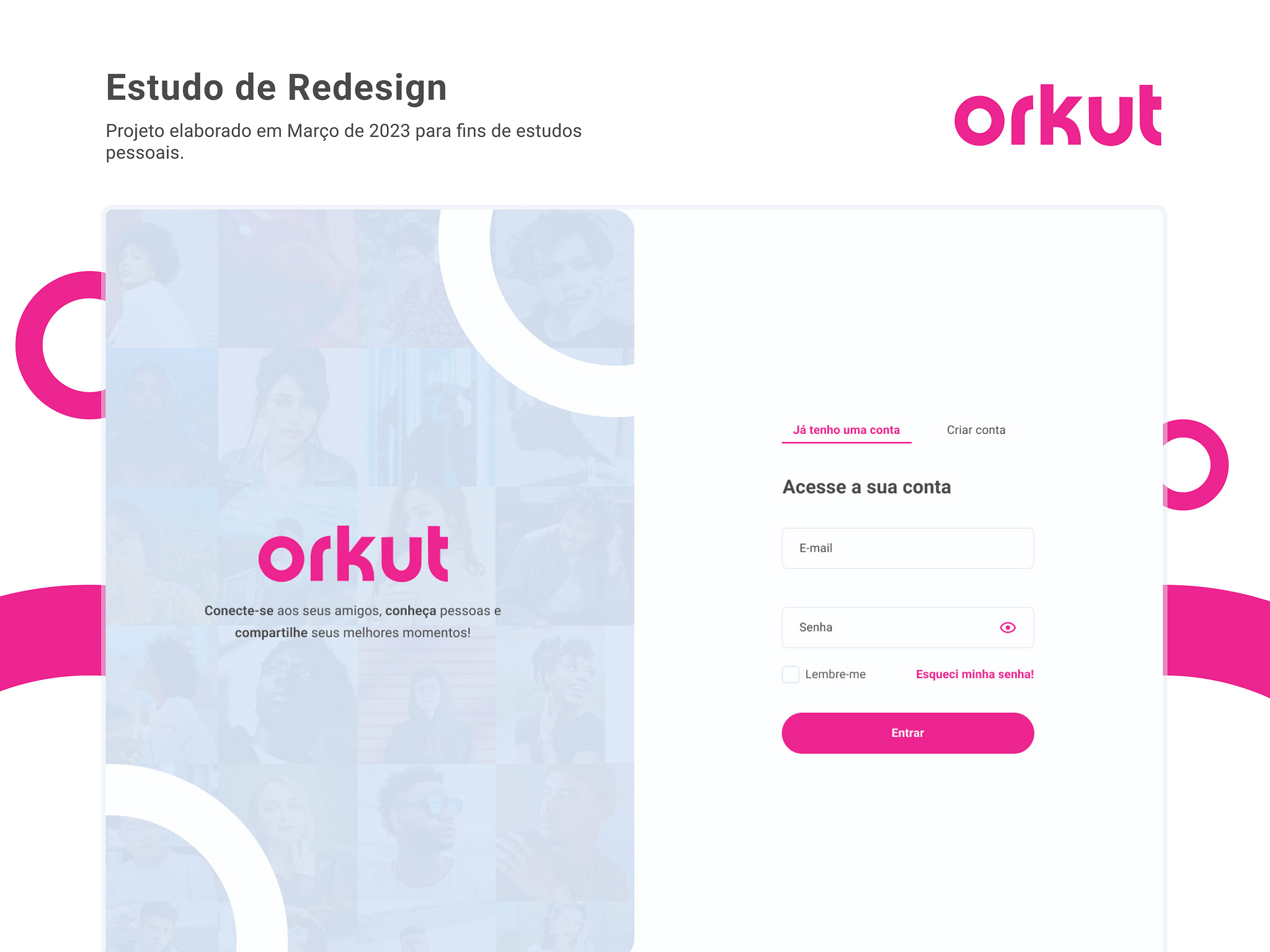 Orkut - Login Screen UI by Pamela Bonan on Dribbble