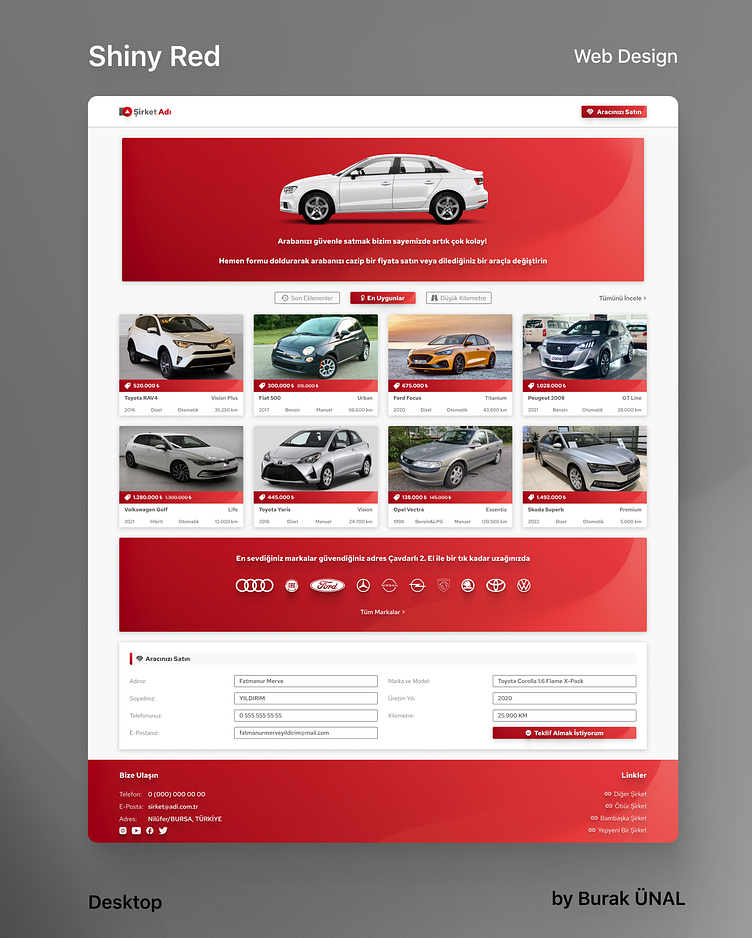 Shiny Red - Web Design by Burak Ünal on Dribbble
