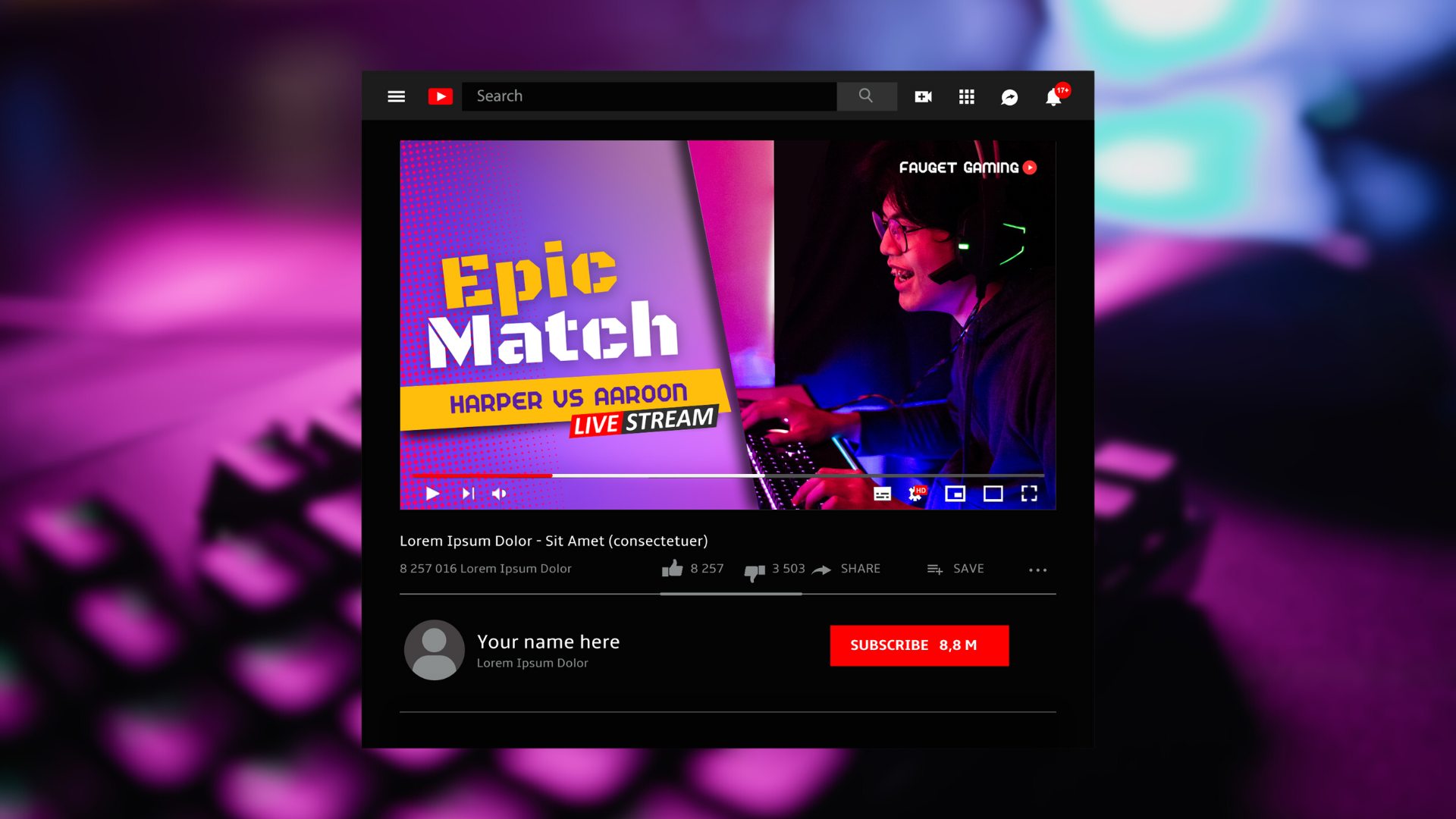 Gaming YouTube Thumbnail Design Template by Radek Hangradika Wardhana ...