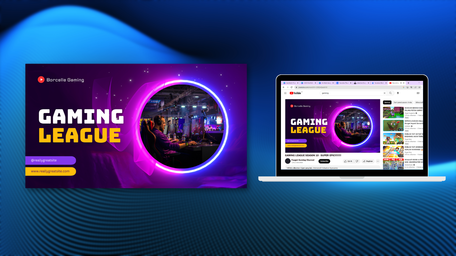 Gaming YouTube Thumbnail Design Template by Radek Hangradika Wardhana ...