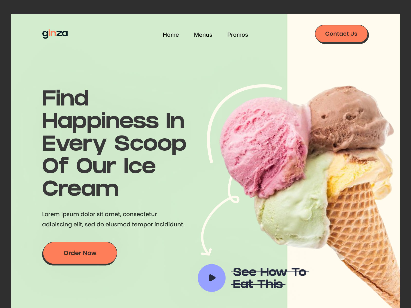 Ice Cream Company Landing Page by Thuhidul Islam for Mouse Potato Lab ...