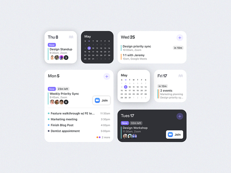 Calendar Widgets by Vickie Fu for Mayday on Dribbble