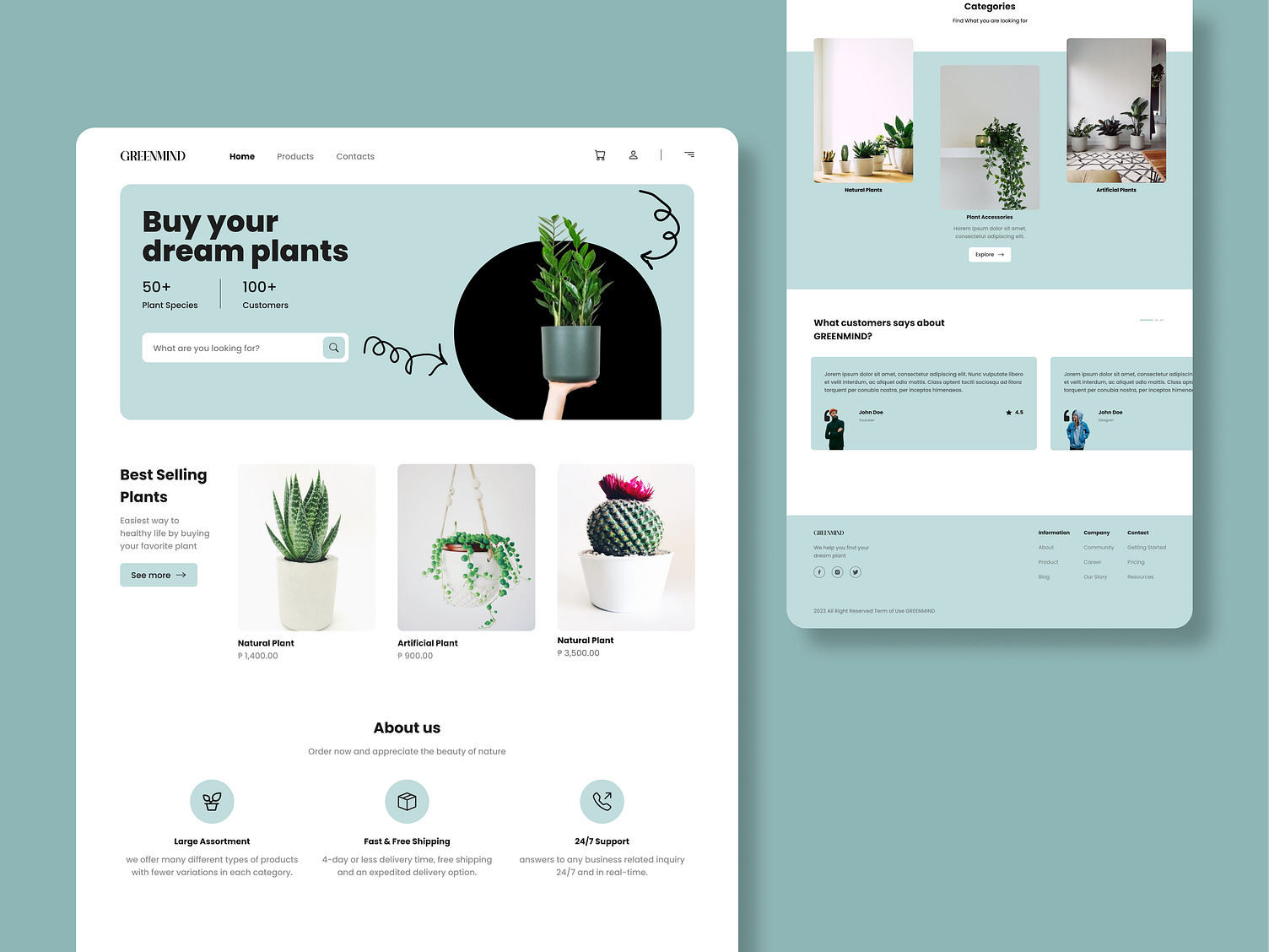 E-Commerce Plant Shop Website IU Design by SaulDesign on Dribbble