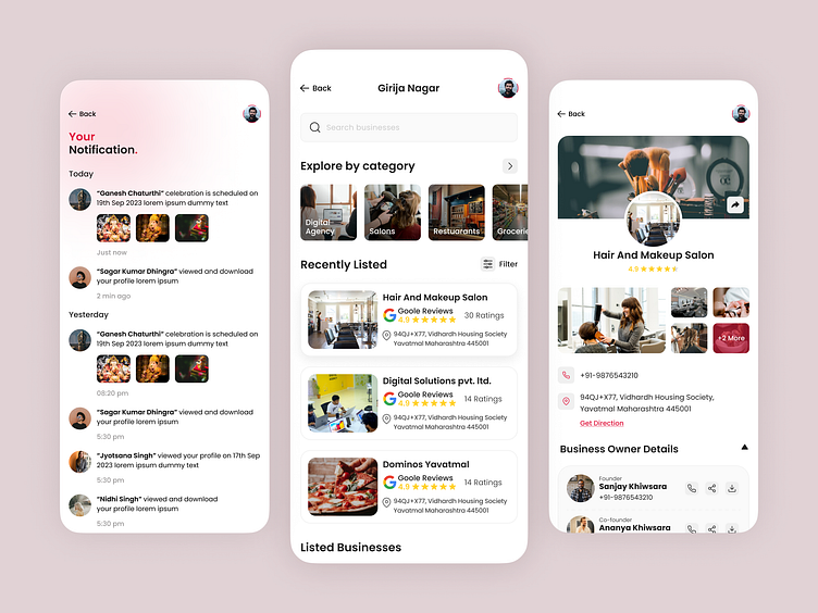 Business Directory App UI Design by Sagar KD on Dribbble