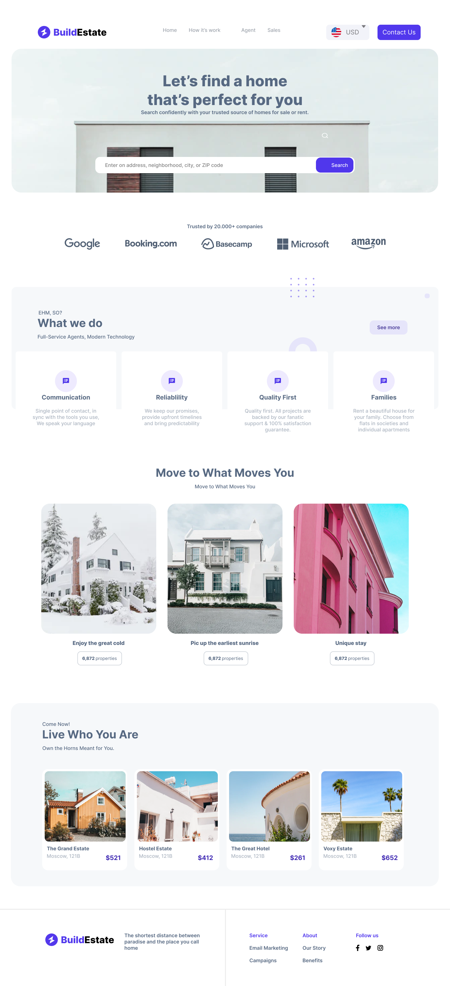 Landing Page BuildEstate by Aditya Vikky Tarigan on Dribbble