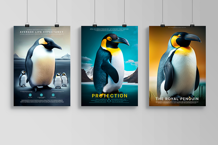 Penguin posters by Alena Agafonova on Dribbble