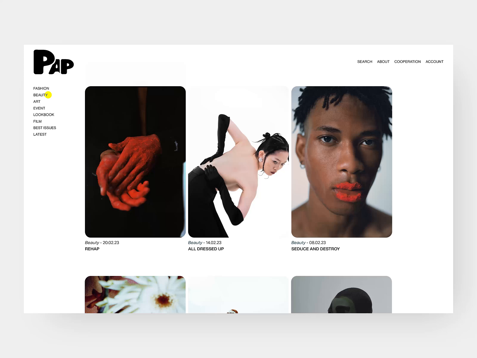 PAP magazine concept (animation) by Irina Dyuzheva on Dribbble