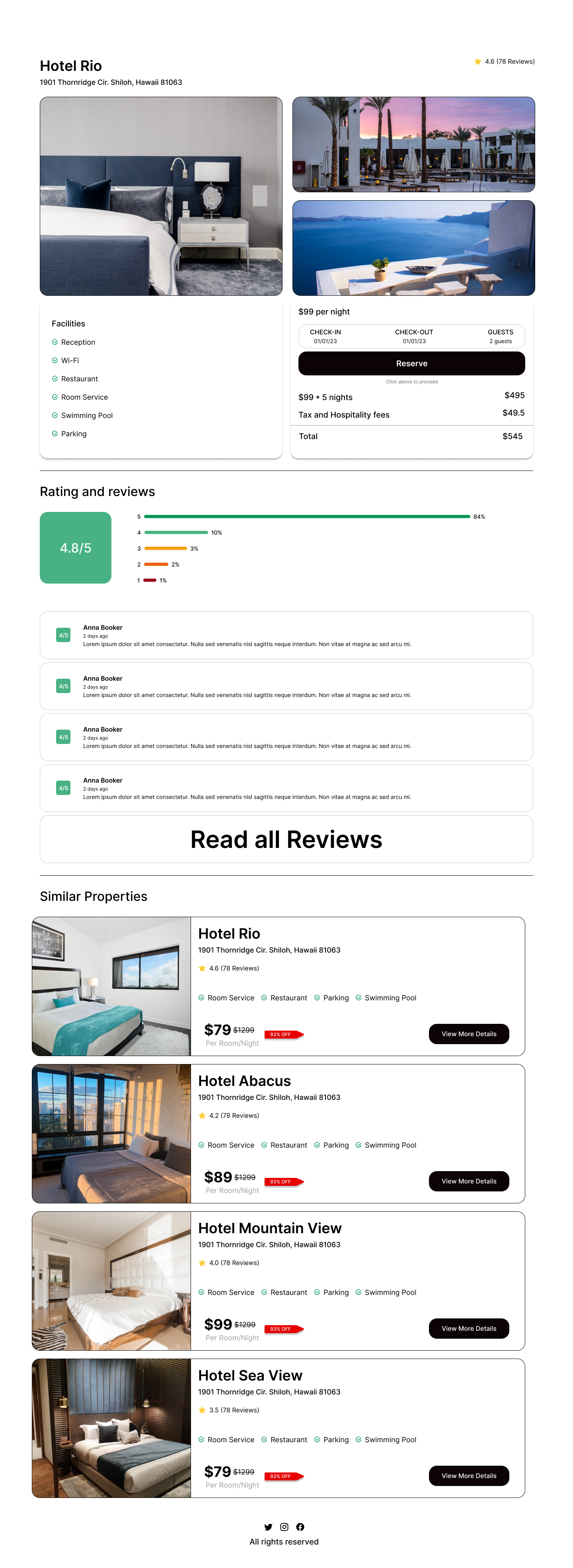 Hotel Booking Page by Anchita Arora on Dribbble
