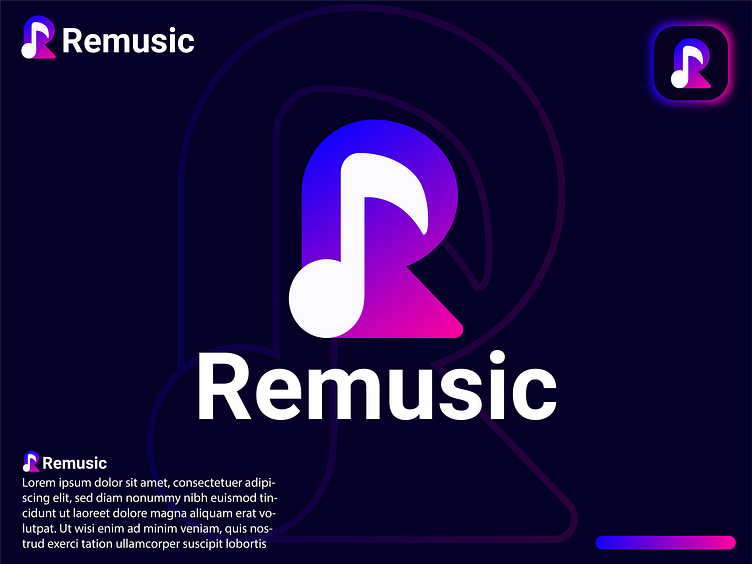 Remusic Abstract Logo Design Concept by Freelancer Rakib | Logo and ...