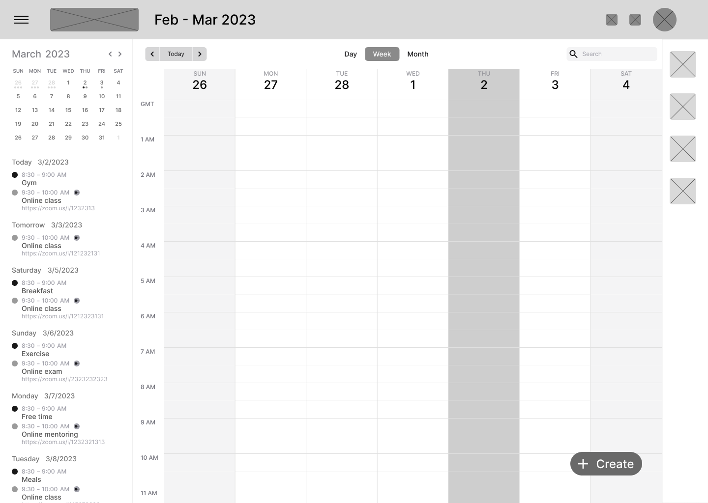 Web Calendar for Student Scheduling Wireframe by Izhar Prazedya on Dribbble