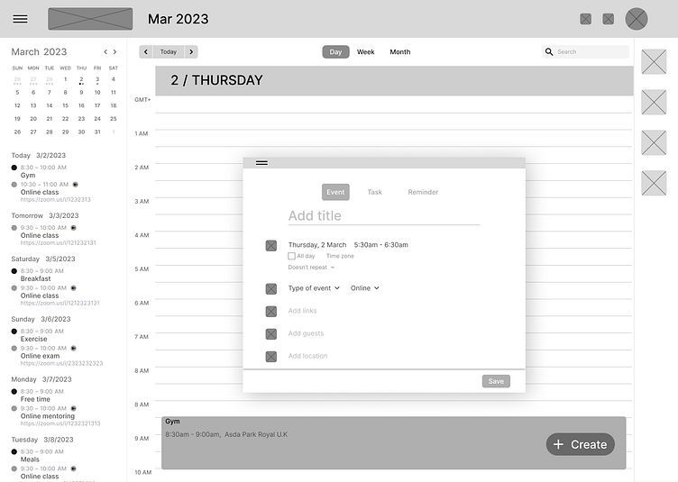 Web Calendar for Student Scheduling Wireframe by Izhar Prazedya on Dribbble