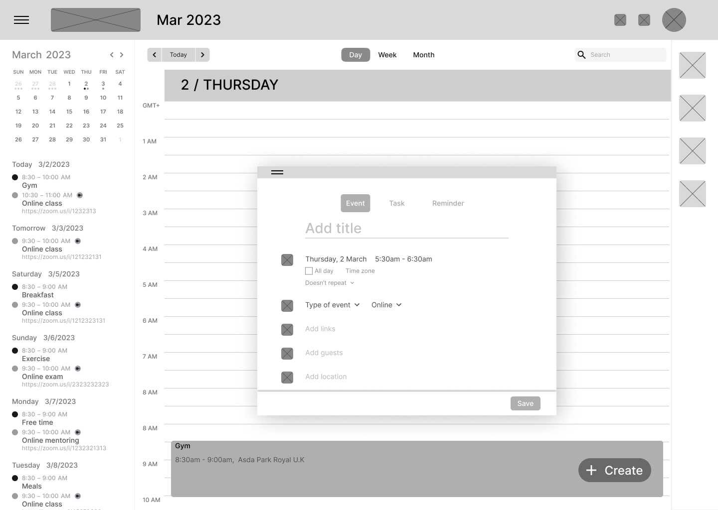 Web Calendar for Student Scheduling Wireframe by Izhar Prazedya on Dribbble