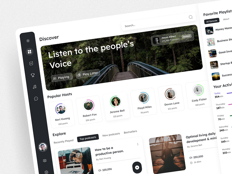 Podcast Dashboard UI Design by Digitech UK - UI UX Design Agency on ...
