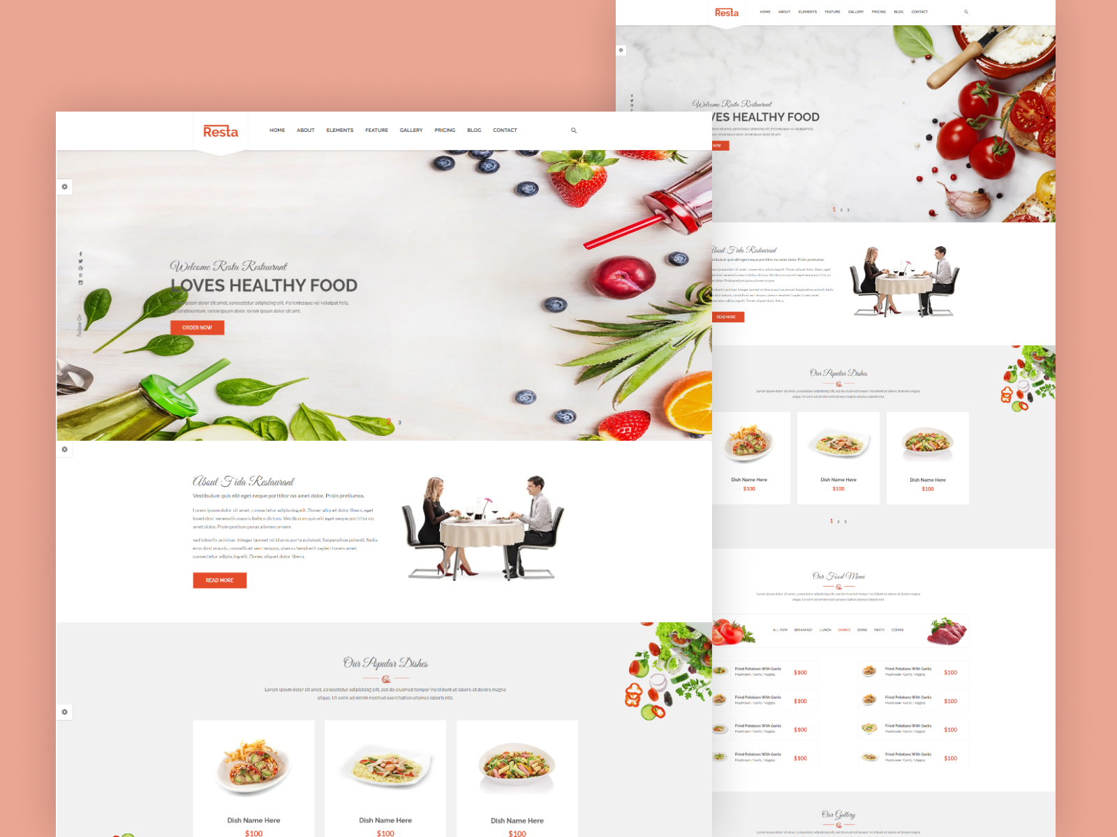 Restaurant HTML Template - Resta by HasThemes on Dribbble