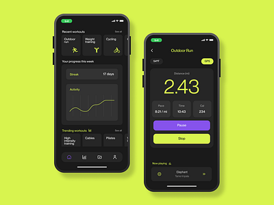 Exercise UI designs, themes, templates and downloadable graphic ...