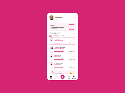 Assignment Tracker UI Design by Toluwani Odedeyi on Dribbble