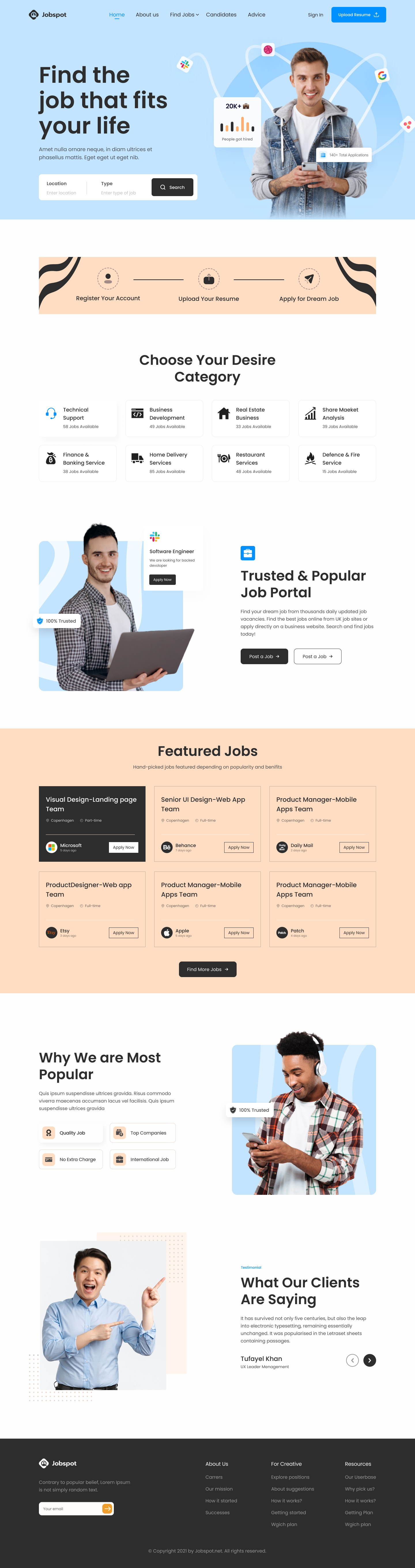 Job Finder Platform Website by Hasan for PageX on Dribbble