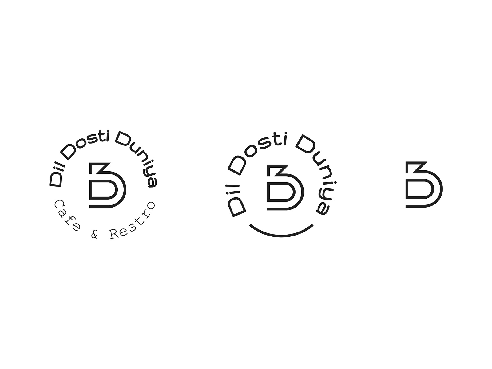 D3 cafe & restro circular logo lockup and monogram design.... by Aditya ...