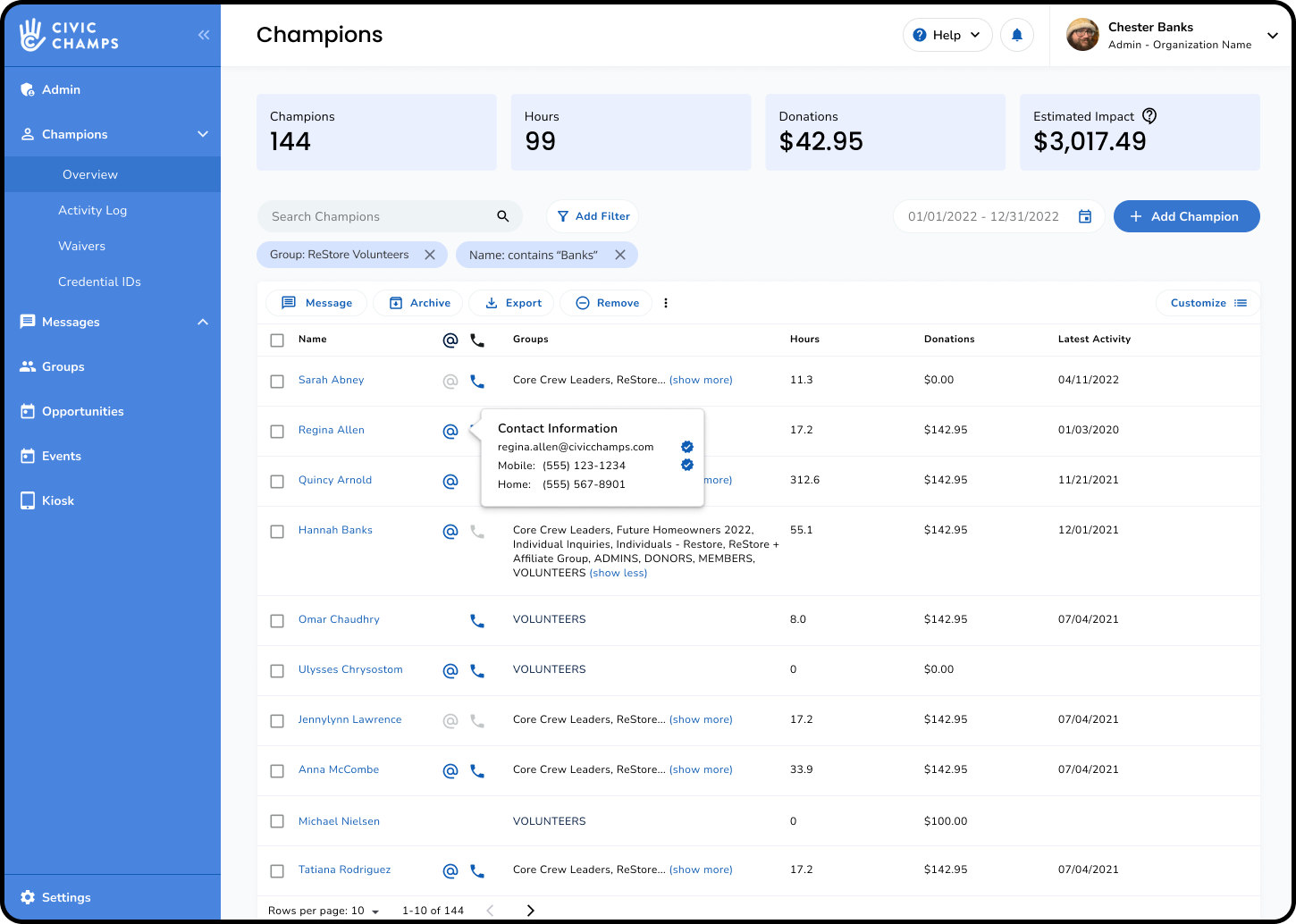 Civic Champions - Volunteer Table Redesign by Peter J Haralovich on ...