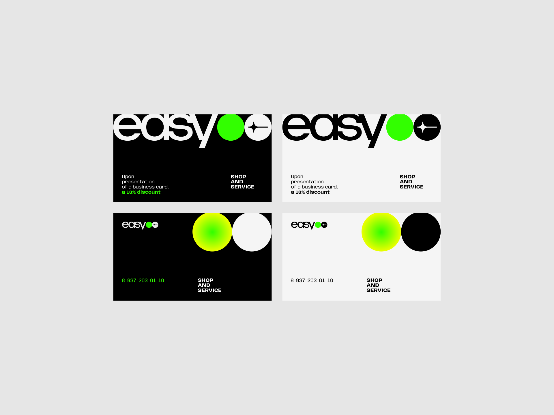Easy — Logo Design and Visual Identity by Aleksei Slepov on Dribbble