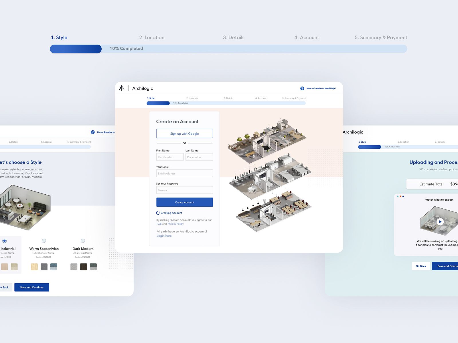 Robust forms made in Webflow for Archilogic by Tayler Freund on Dribbble