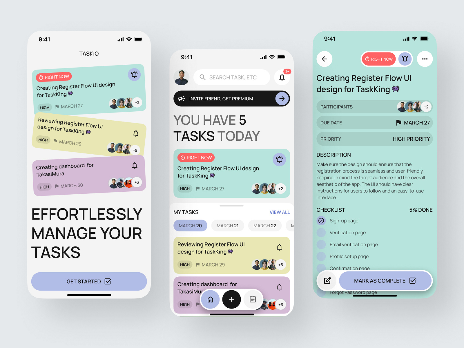 TASKIO - Task Management App by Dhira on Dribbble