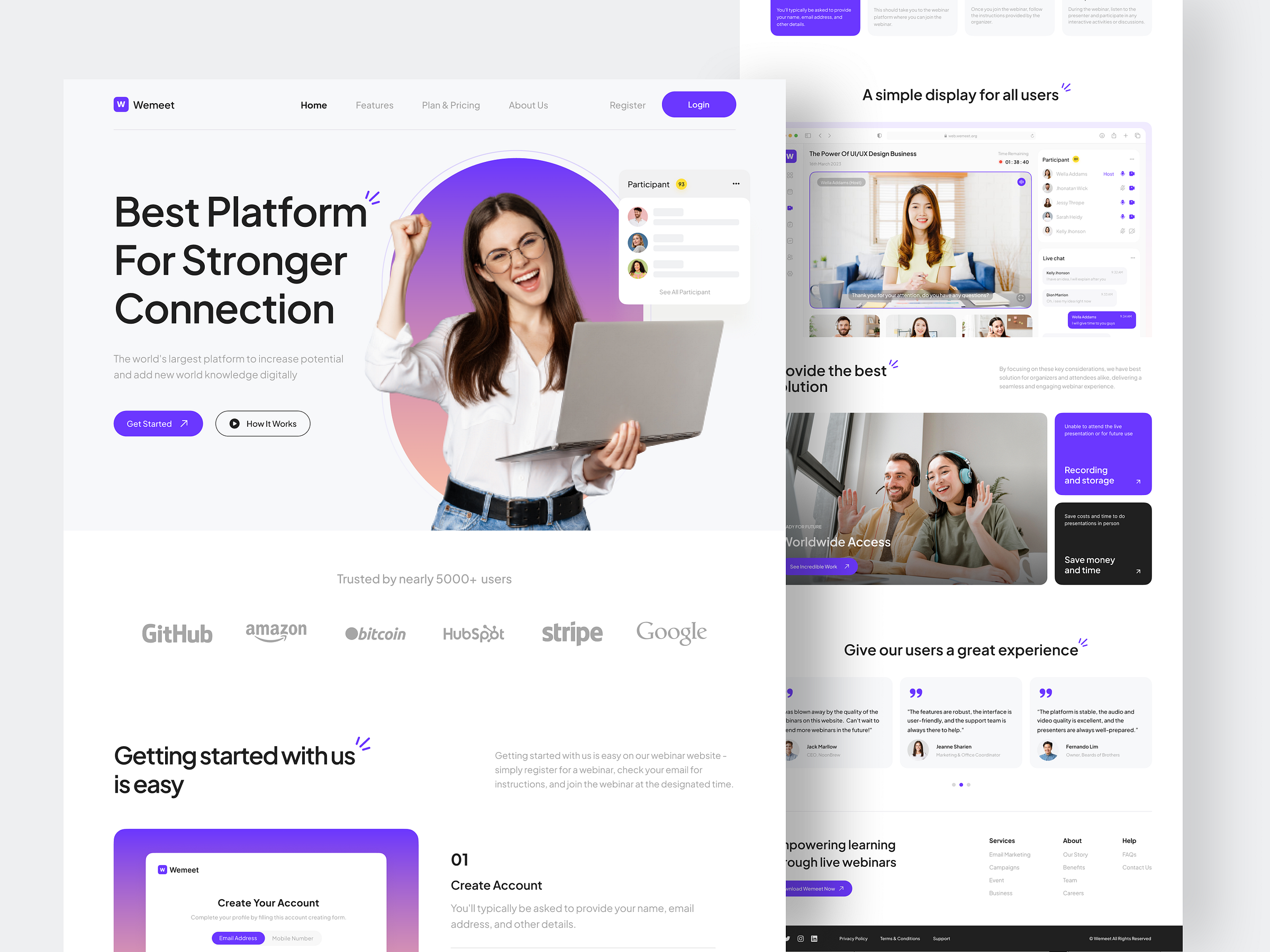 Wemeet - Webinar Landing Page by Sabrina Meilya for Columbus on Dribbble