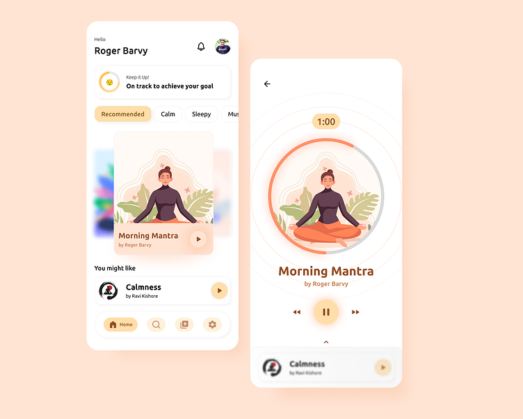 Meditation App UI Concept by Atharva harne on Dribbble