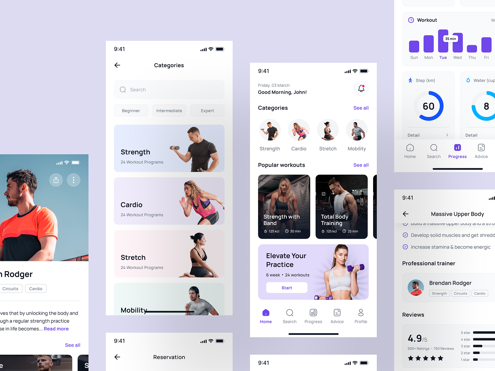 Sporter - Fitness & Workout App UI Kit by Pixlayer Interface for ...