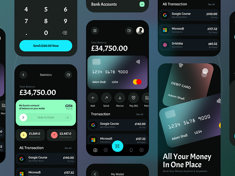 Banking App UI Animation by Adom on Dribbble