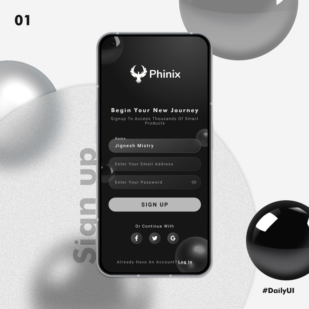 Signup screen by Jignesh Mistry on Dribbble