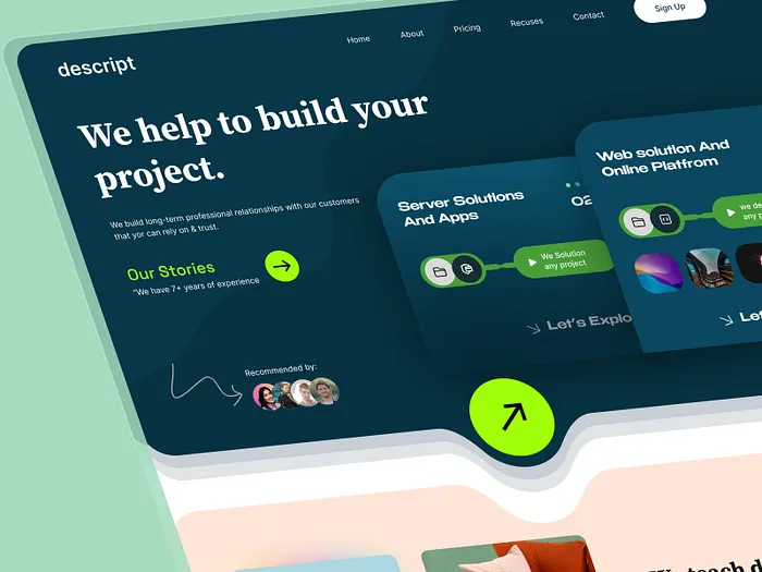 Homepage UI designs, themes, templates and downloadable graphic ...