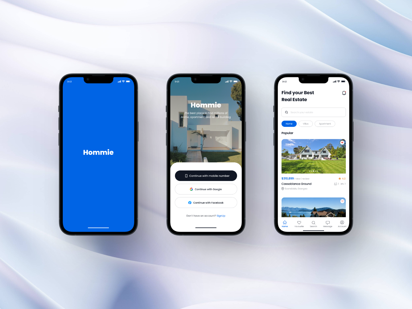 Hommie a home rental app design by Dip Dey on Dribbble