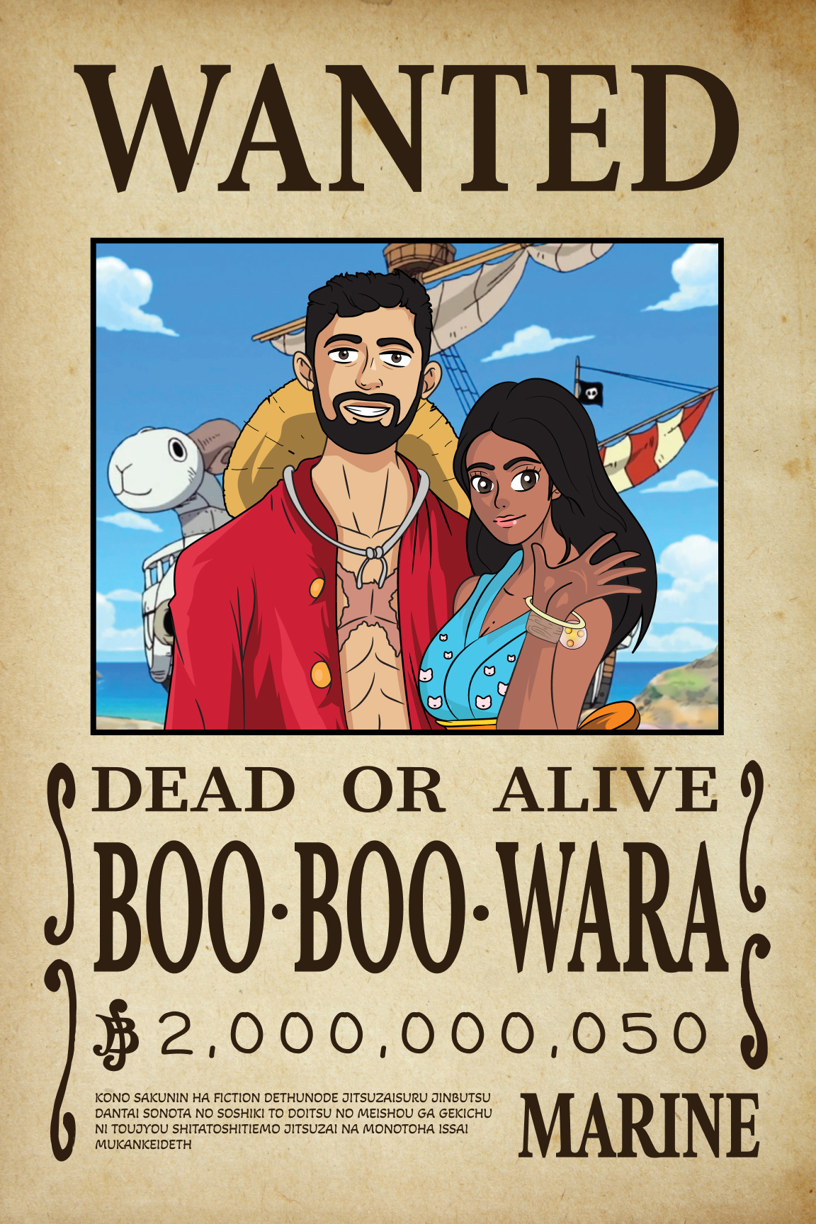 One piece wanted poster - custom characters by Divya K on Dribbble