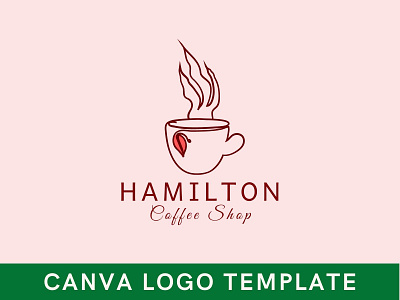 Premade Simple Coffee Cup Canva Logo Template by Logolime on Dribbble