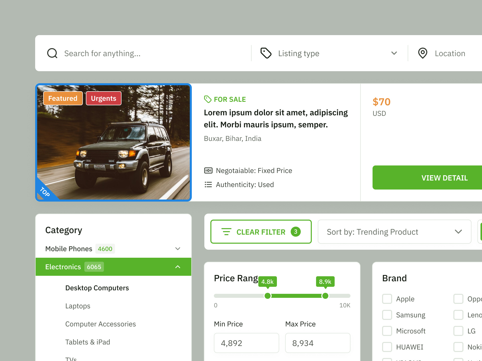 Ads Search & Filter by Templatecookie on Dribbble