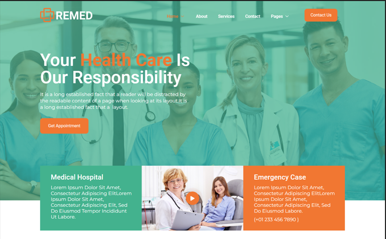 REMED Medical Elementor Template Kit by Evonicsoft Creative Agency on Dribbble