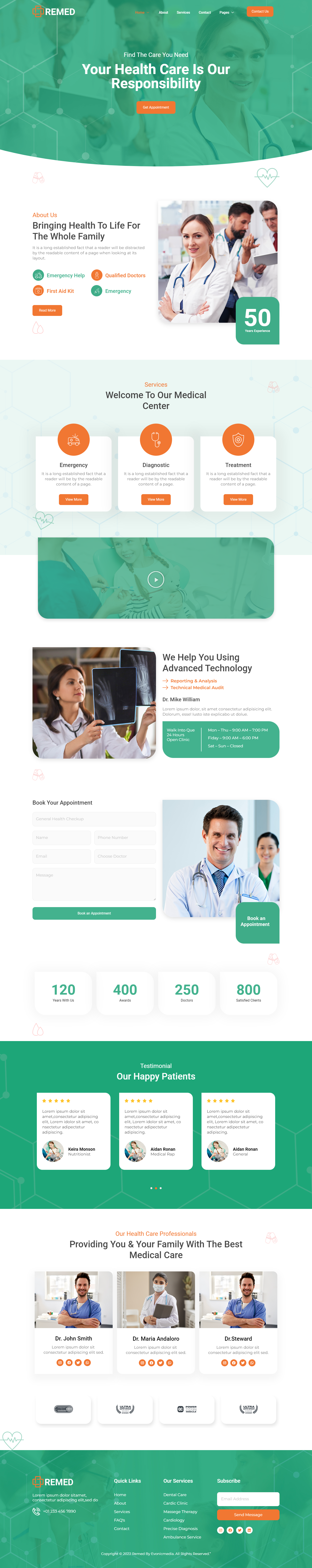 REMED Medical Elementor Template Kit by Evonicsoft Creative Agency on Dribbble