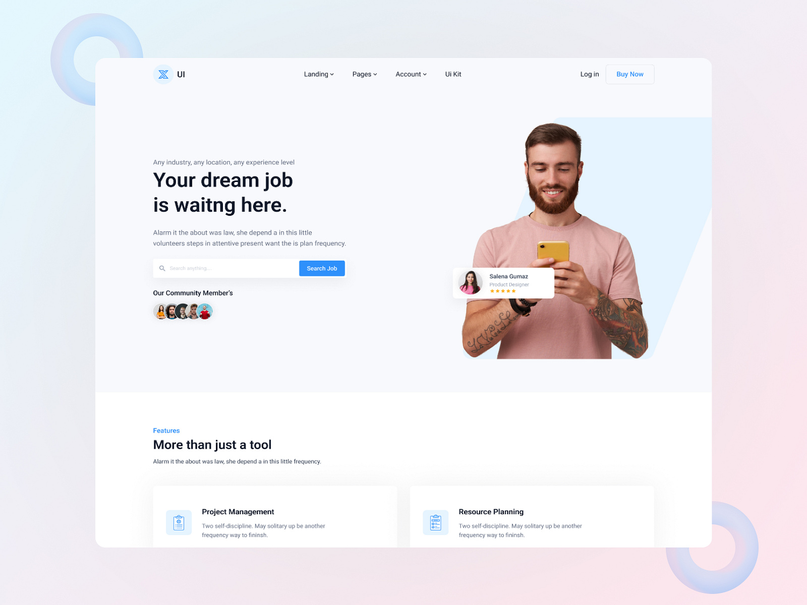 Job Finding Landing Page by UI Lib on Dribbble