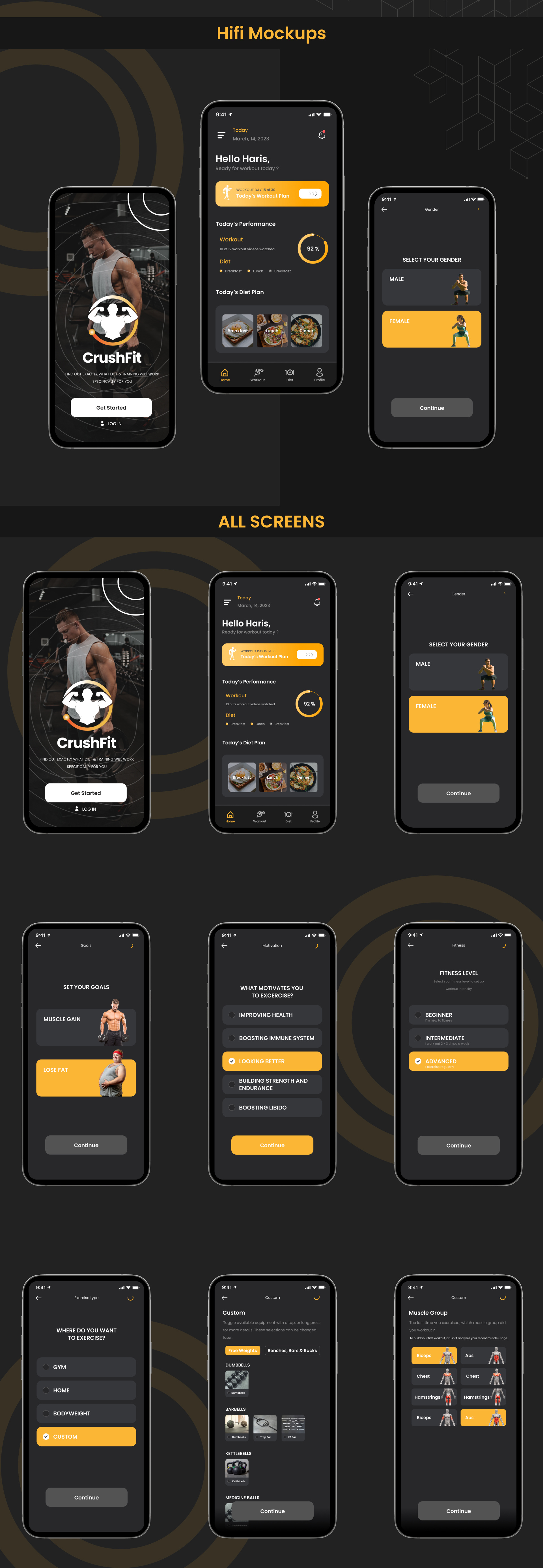 CrushFit Fitness App UI/UX Case Study by Muhammad Haris Nazir on Dribbble