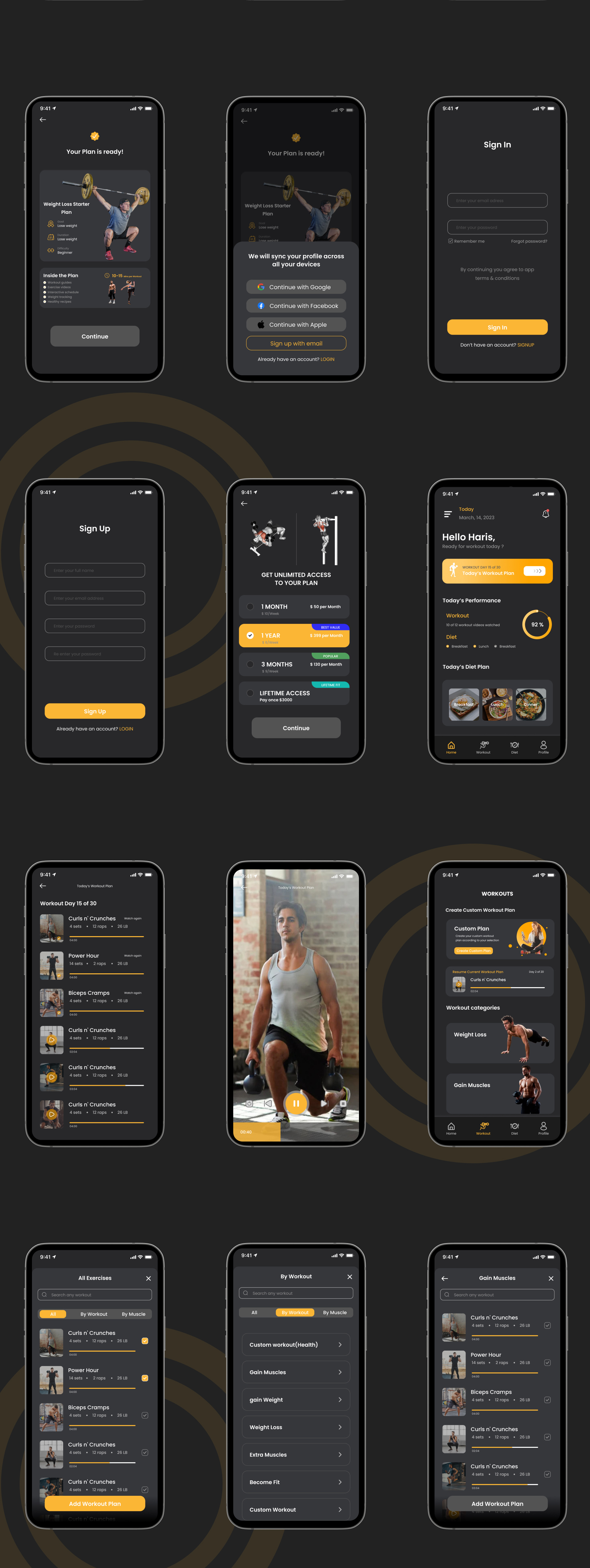 CrushFit Fitness App UI/UX Case Study by Muhammad Haris Nazir on Dribbble