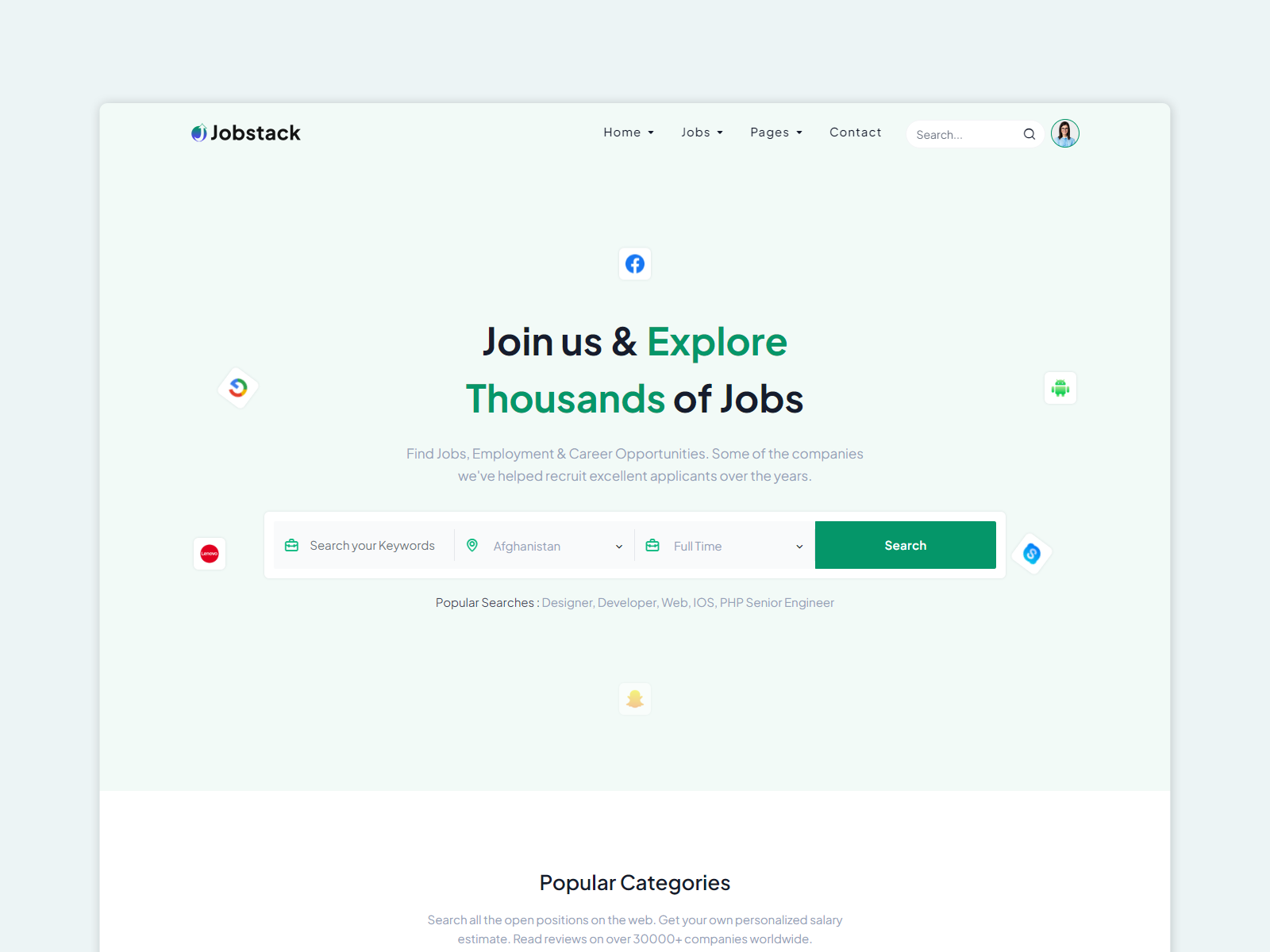 Jobstack - Job Portal & Job Board Template by Shreethemes™ on Dribbble